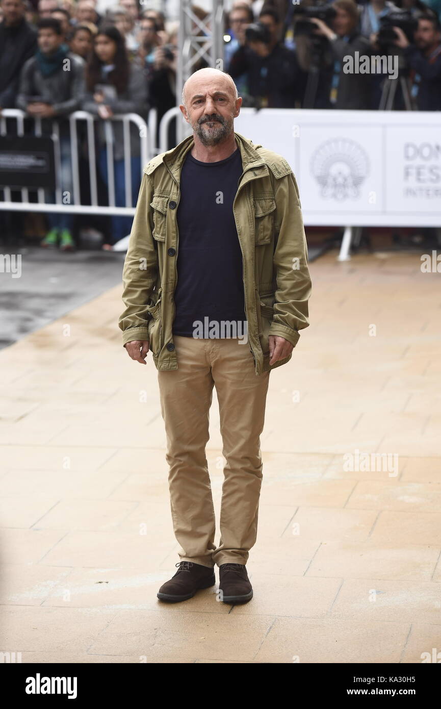 San Sebastian, Spain. 25th September, 2017. Actor Ramon Aguirre during ...