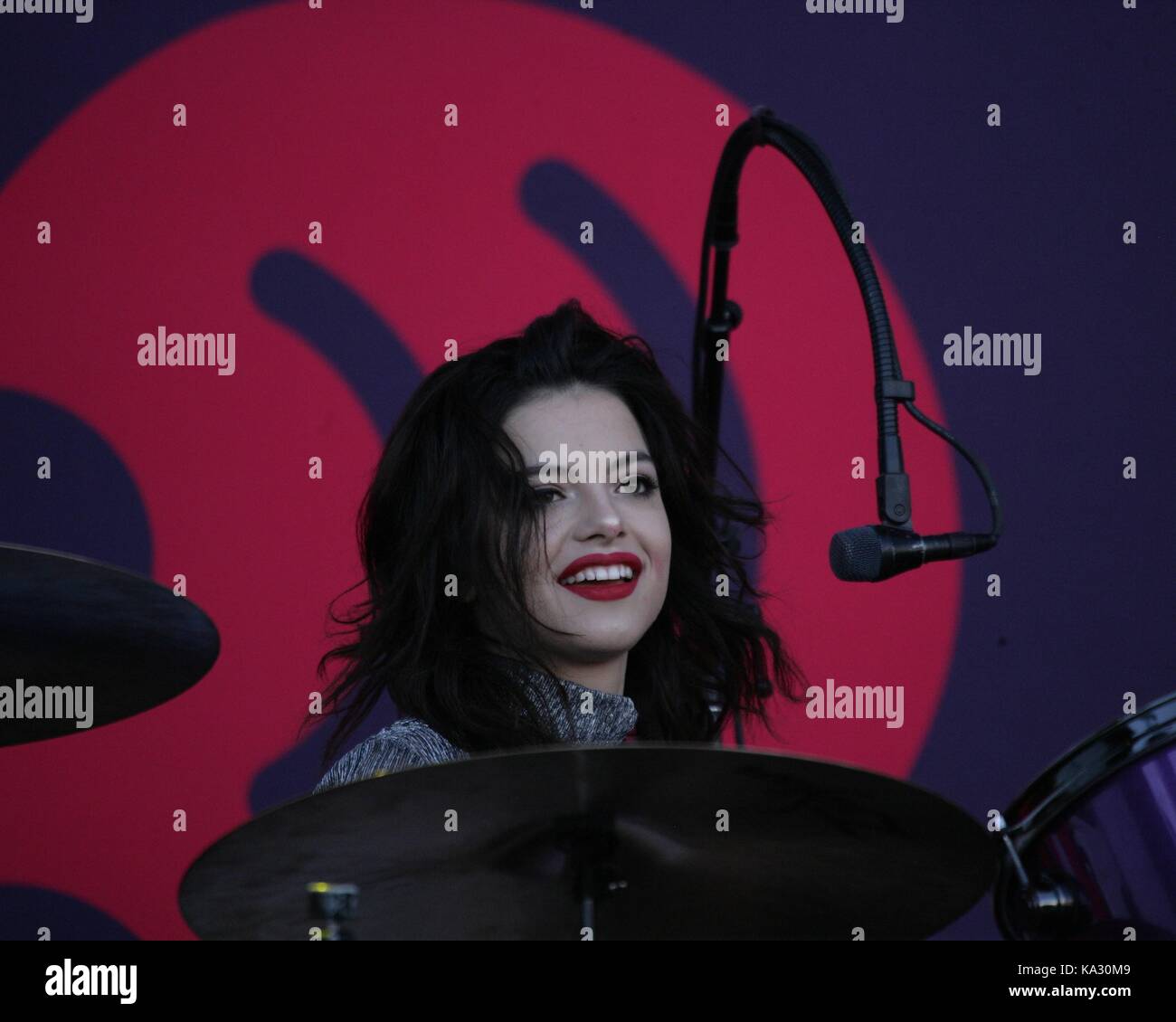 Rena Lovelis of Hey Violet on stage for iHeartRadio Music Festival and ...