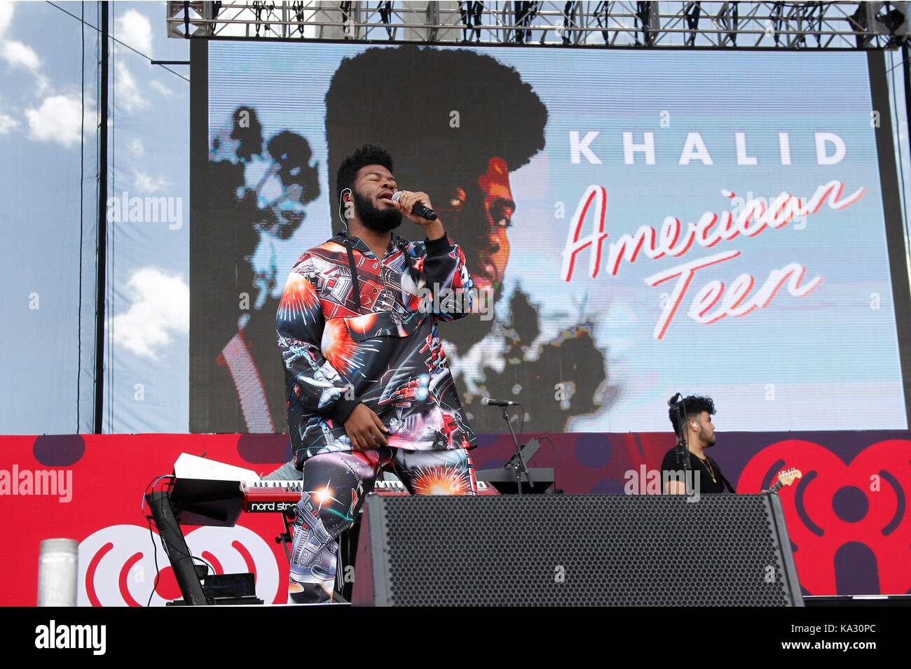 Khalid on stage for iHeartRadio Music Festival and Daytime Village ...