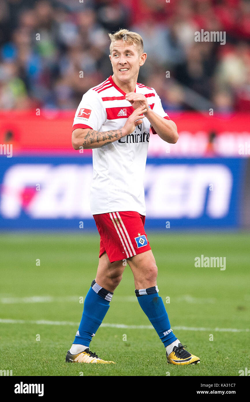 Leverkusen, Germany. 24th Sep, 2017. Hamburg's Lewis Holtby in action ...