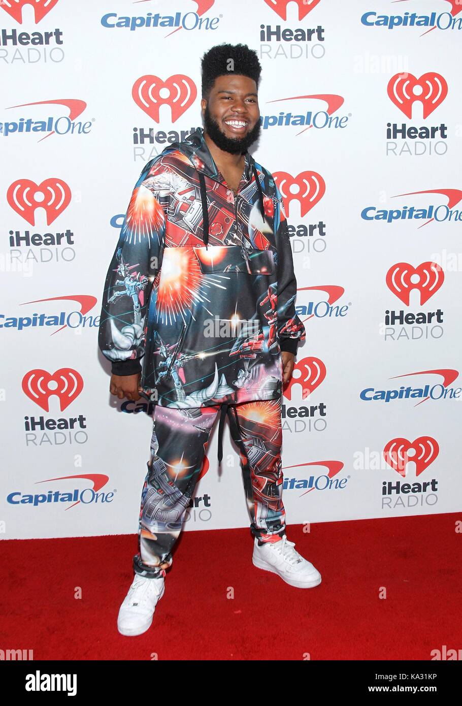 Khalid on stage for iHeartRadio Music Festival and Daytime Village ...