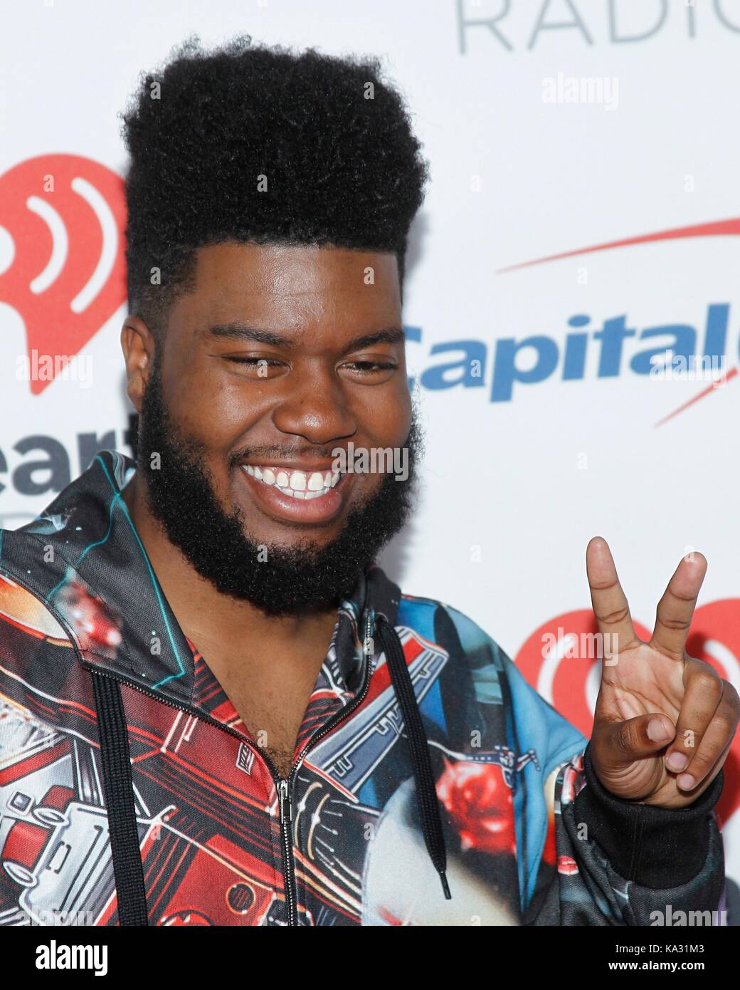 Khalid on stage for iHeartRadio Music Festival and Daytime Village ...