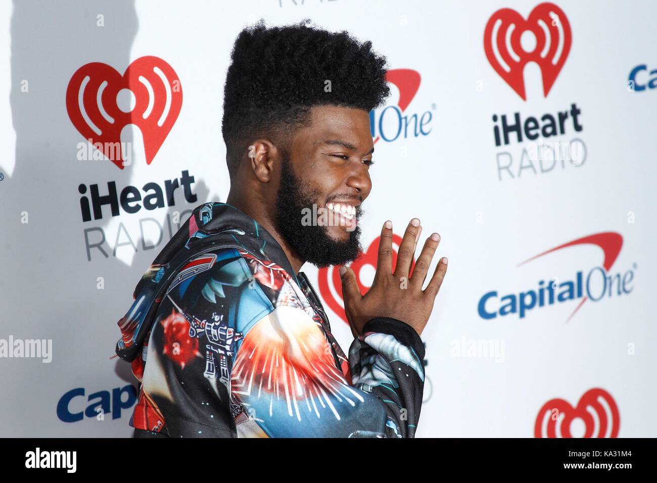 Khalid on stage for iHeartRadio Music Festival and Daytime Village ...
