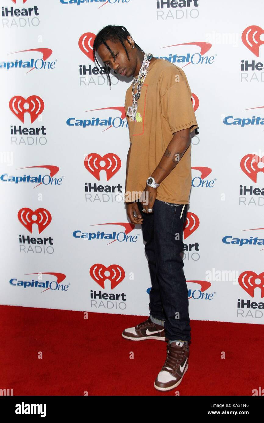 Travis Scott on stage for iHeartRadio Music Festival and Daytime ...