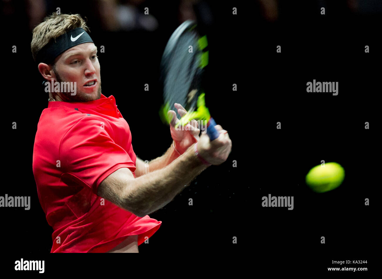 US tennis player JACK SOCK (Team World) in action during the 6th match ...