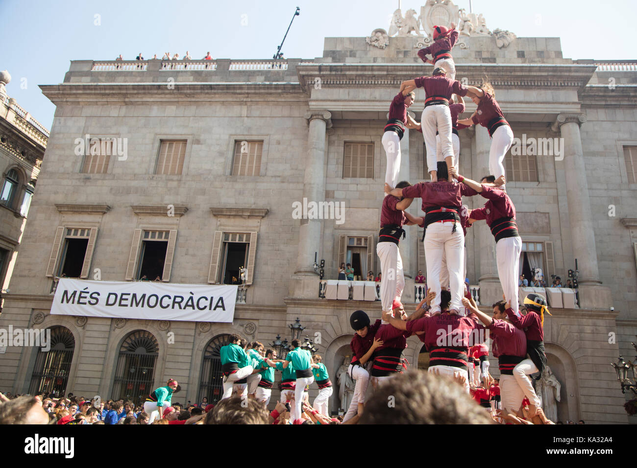 Barcelona, Spain. 24th September, 2017. Casteller activities in La ...