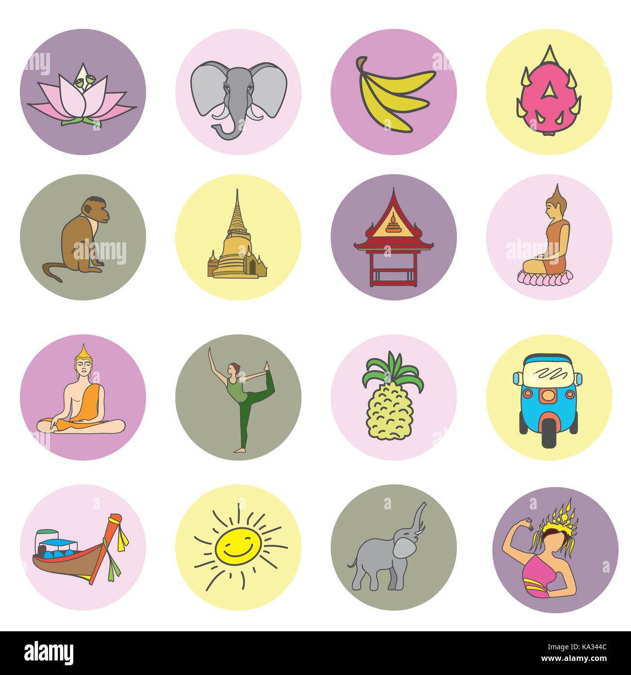 Thailand icon set, vector illustration Stock Vector Image & Art - Alamy