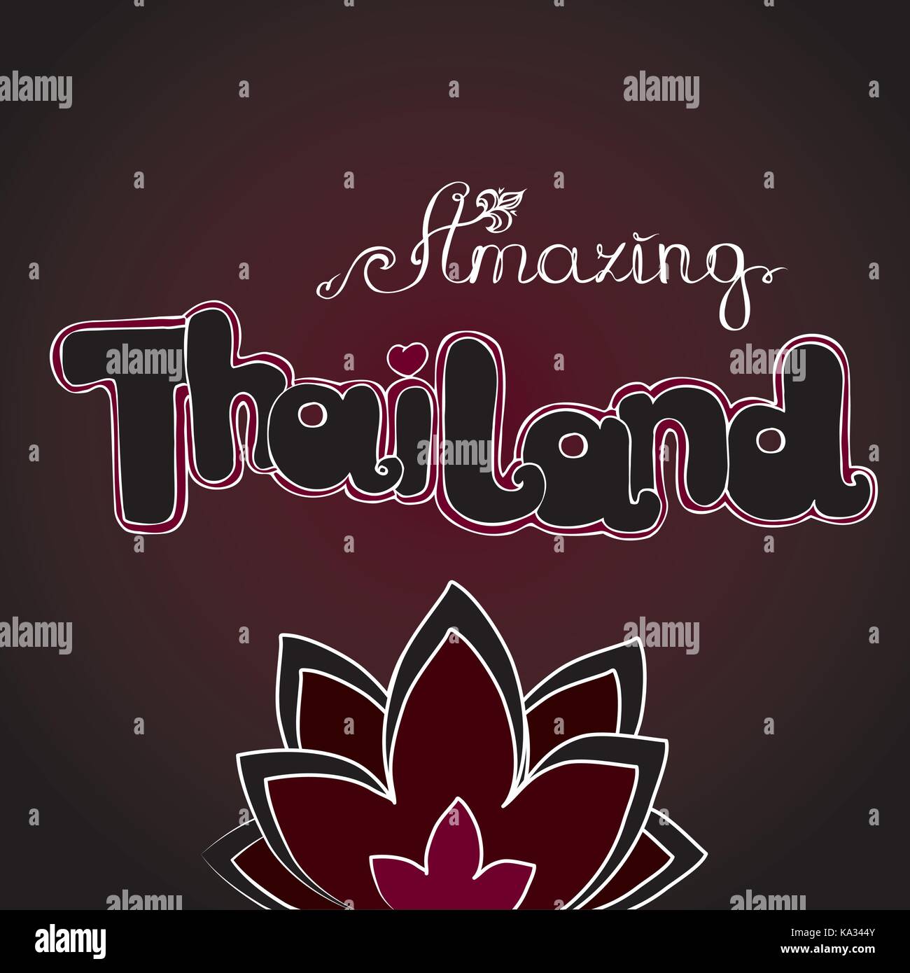 Amazing Thailand background, hand drawing, vector illustration Stock ...