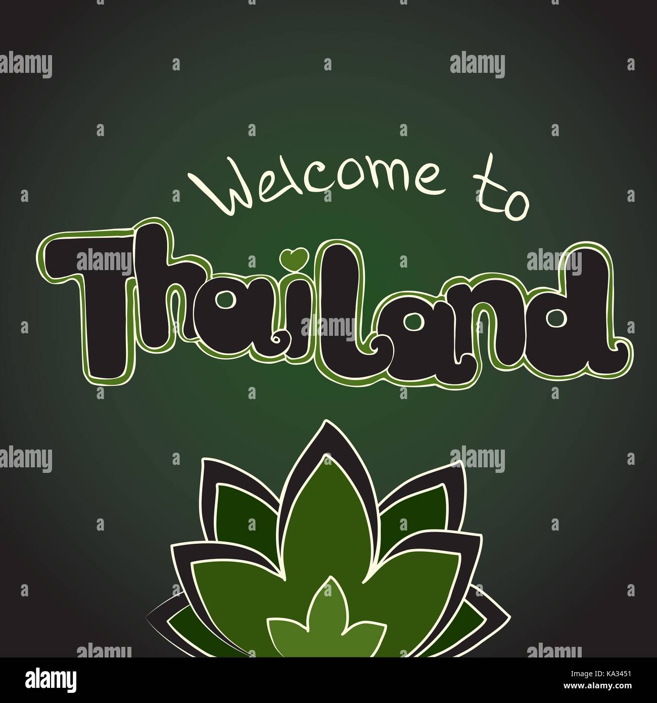 Welcome to Thailand background, hand drawing, vector illustration Stock ...