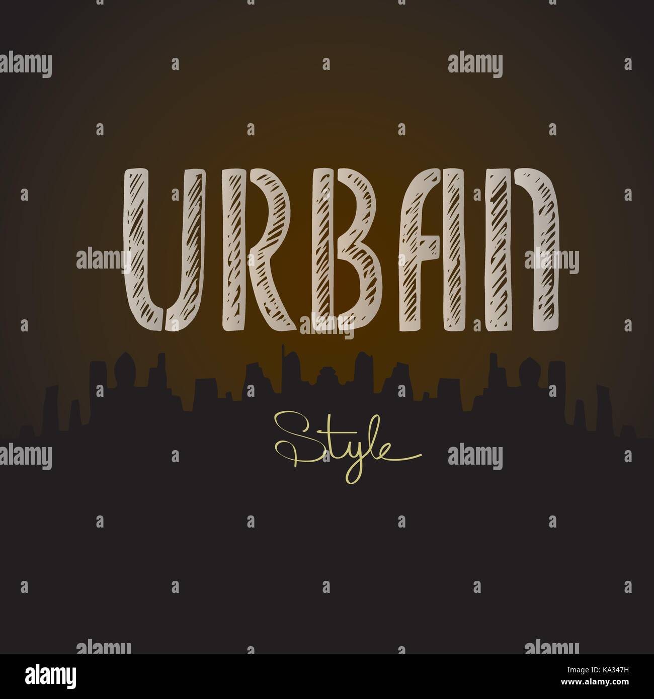 Urban word, city silhouette, vector background Stock Vector Image & Art ...