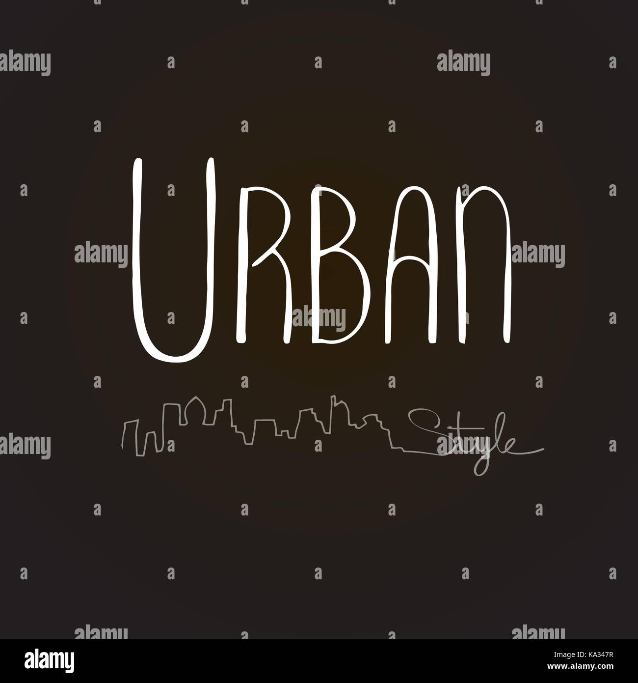 Urban word, city silhouette, vector background Stock Vector Image & Art ...
