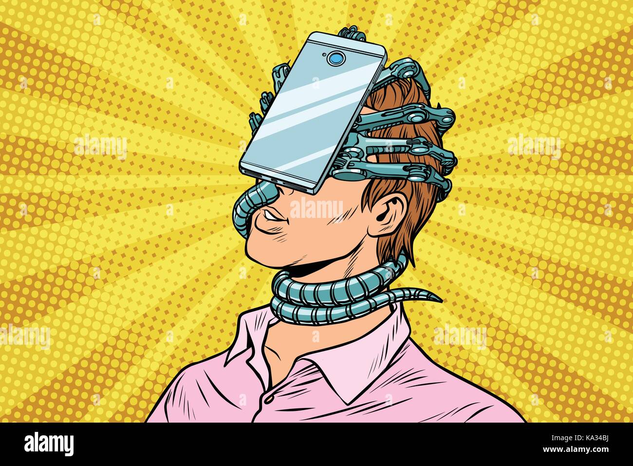 Absorbed in technology Stock Vector Images - Alamy