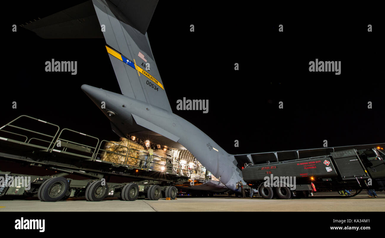 Airmen from the 42nd and 58th Aerial Port Squadrons, both from Westover ...