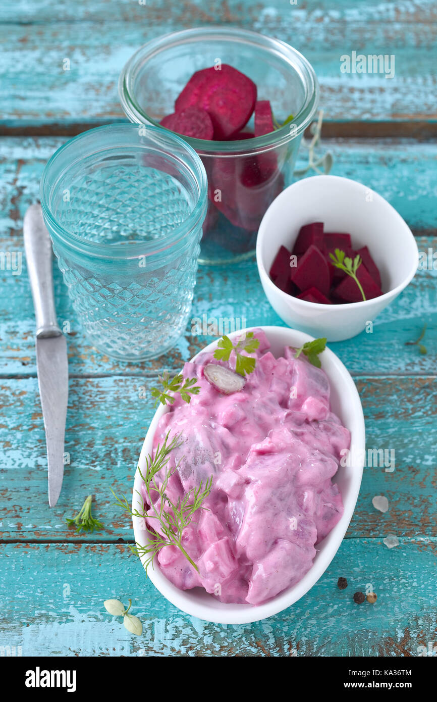 Herring Beetroot Salad Stock Photo - Alamy