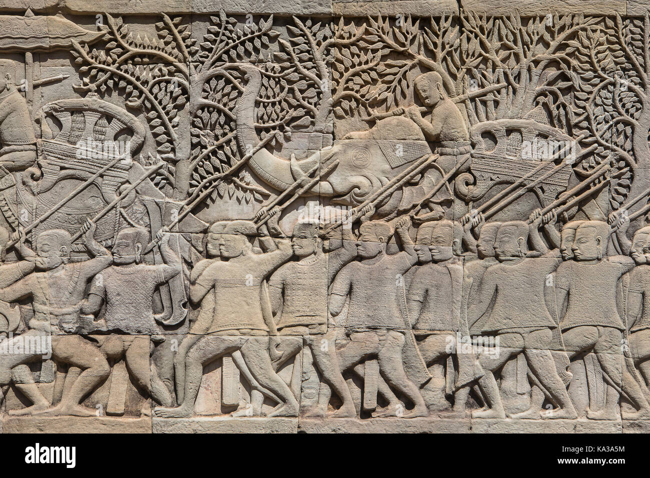 Representation, Ramayana epic, Bas-relief carvings, in Bayon temple ...