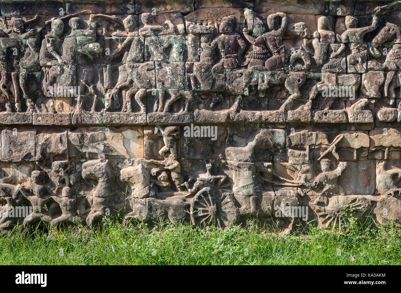 Detail, carve, carving, Terrace of the Elephants, Angkor Thom, Angkor ...