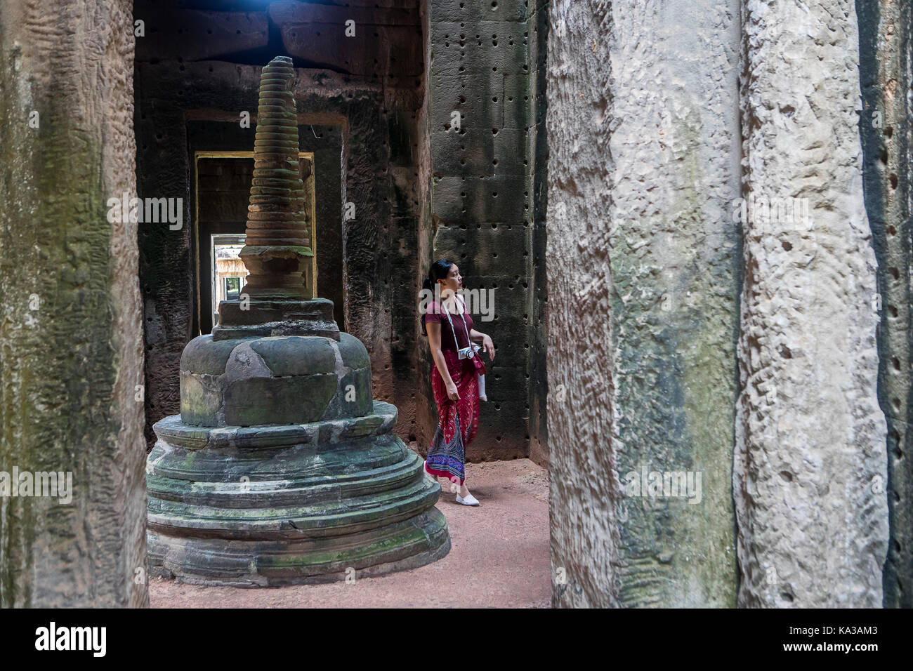 Stupa, in Preah Khan Temple, Angkor Archaeological Park, Siem Reap ...