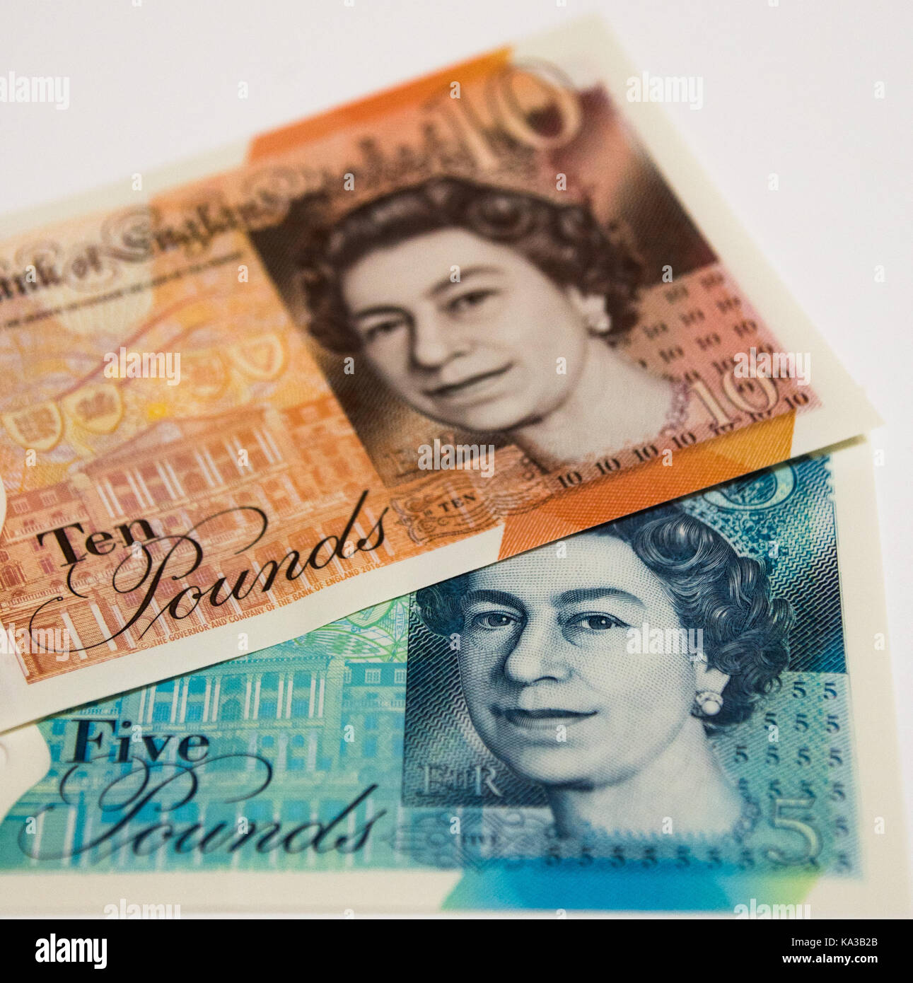 Polymer currency note for Sterling pounds full frame view Stock Photo ...