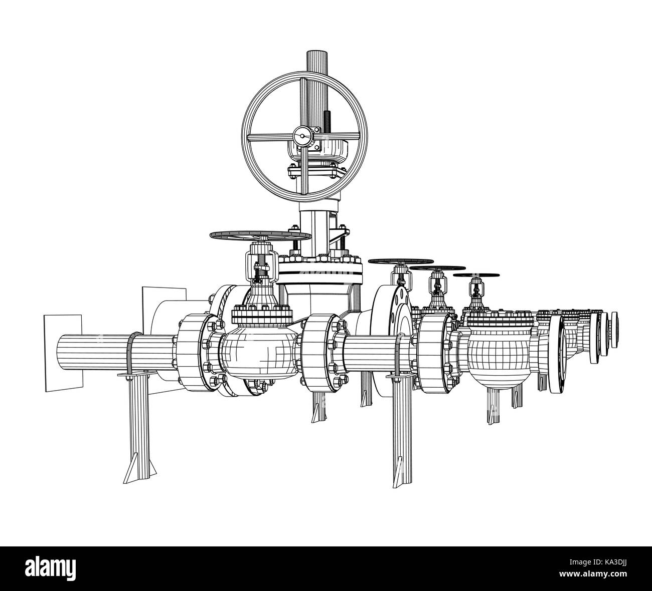 Wire-frame industrial valves Stock Vector Image & Art - Alamy
