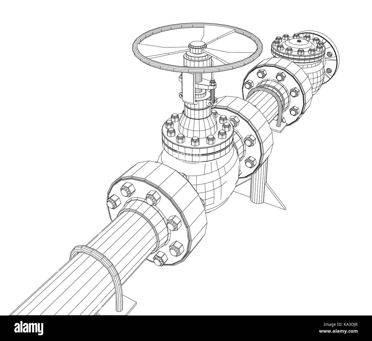 Industrial valve. Vector rendering of 3d Stock Vector Image & Art - Alamy