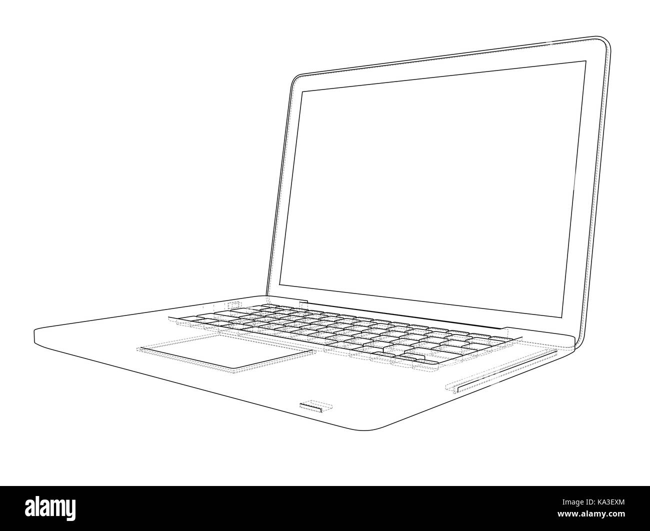 Laptop sketch hi-res stock photography and images - Alamy