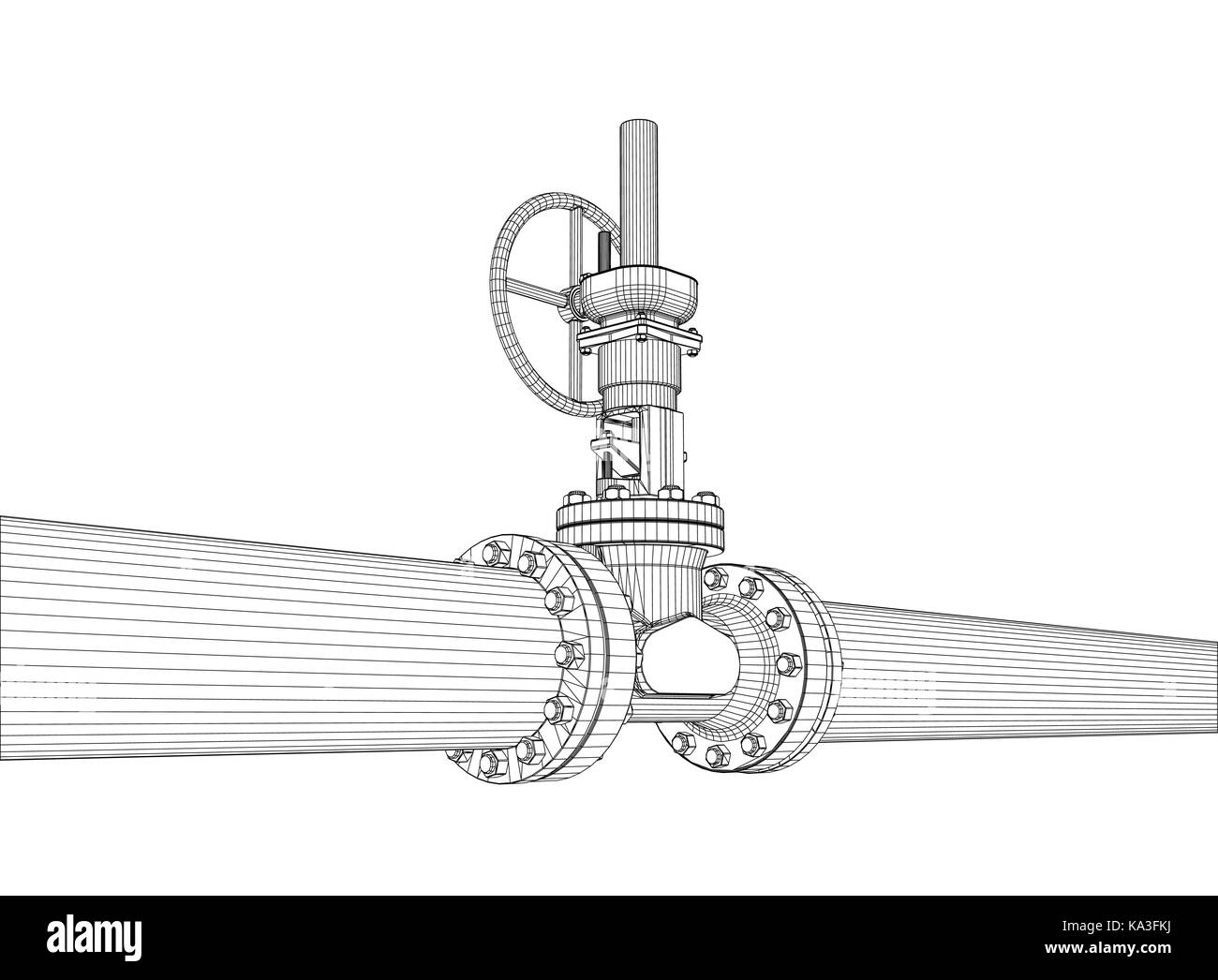 Industrial valve. Vector rendering of 3d Stock Vector Image & Art - Alamy