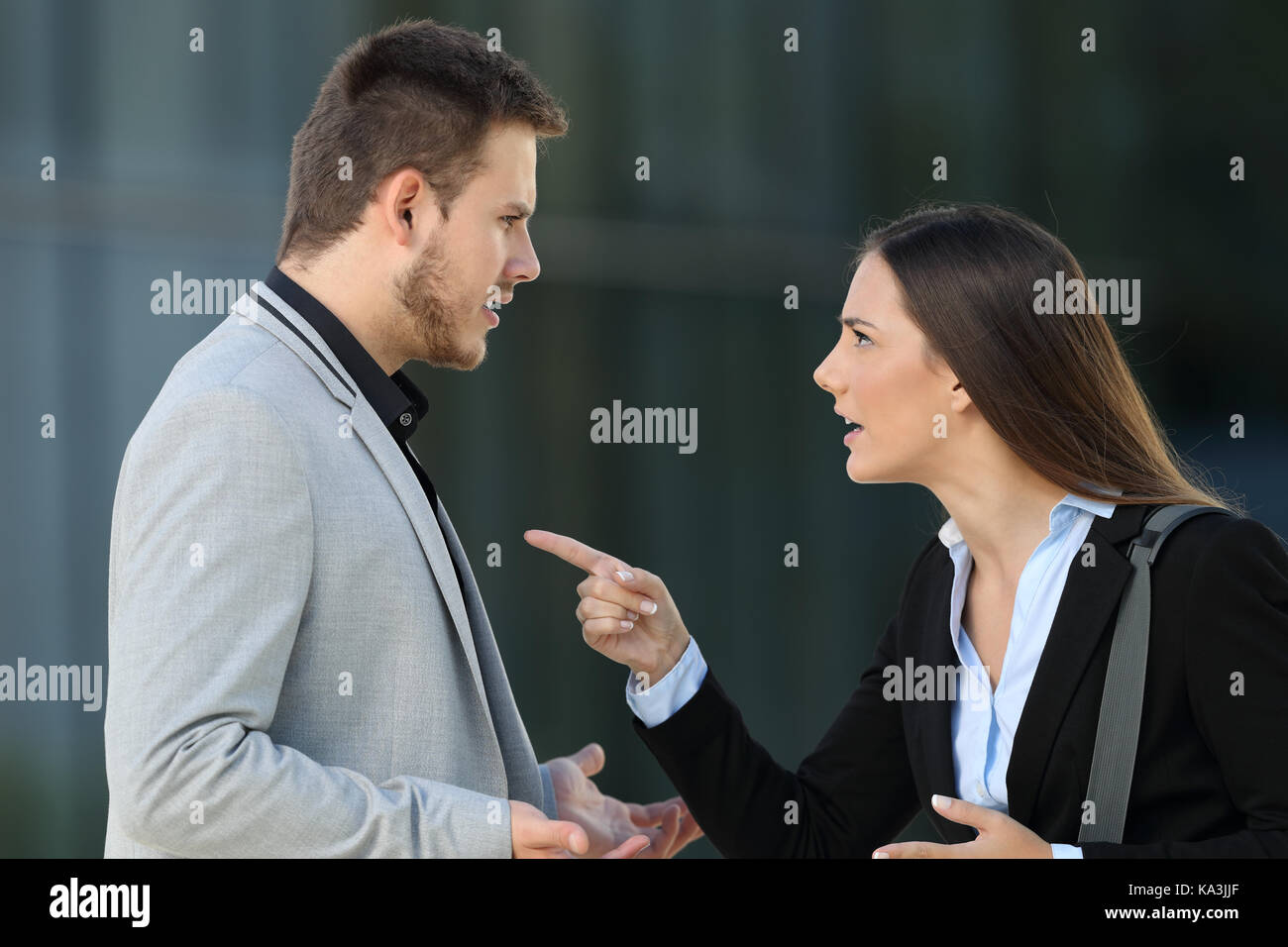 Woman annoyed by man street hi-res stock photography and images - Alamy