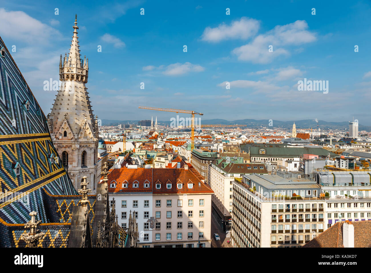 View from the tower of the St. Stephen's Cathedral, Vienna, Austria ...