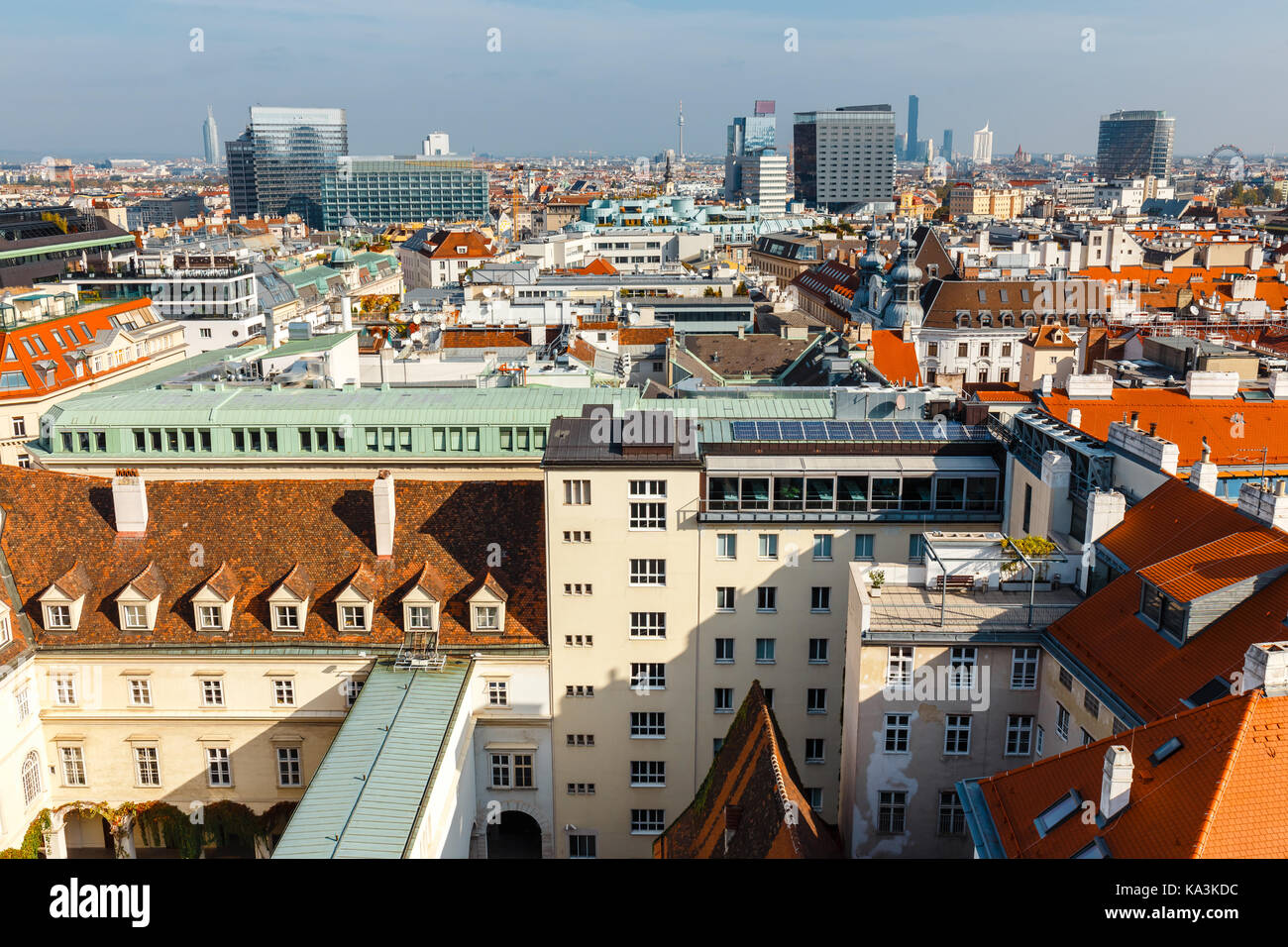 View from the tower St. Stephen's Cathedral, Vienna, Austria Stock ...