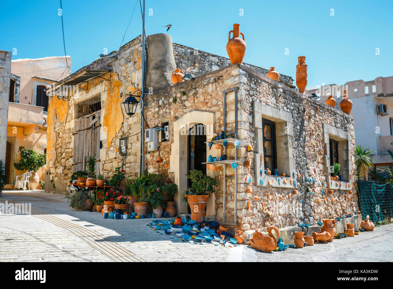 Traditional creten village Margarites famous for handmade ceramics ...