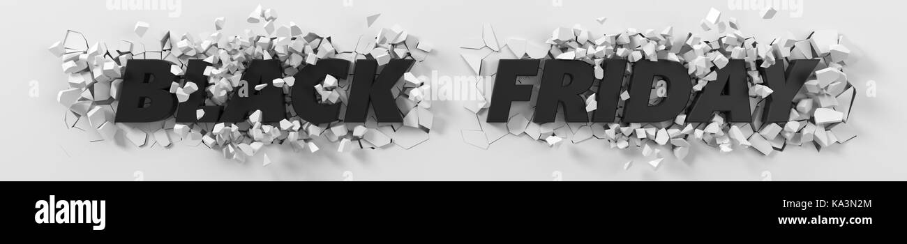 black friday header with text and exploding background. 3d illustration ...