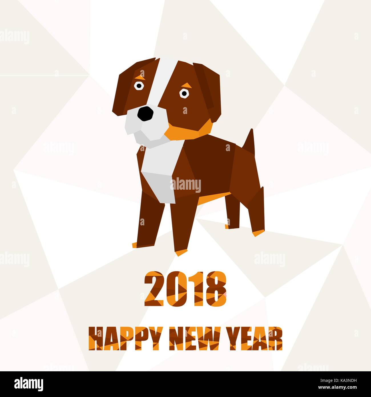 A made dog dog model on a stylized paper background, illustration Stock ...