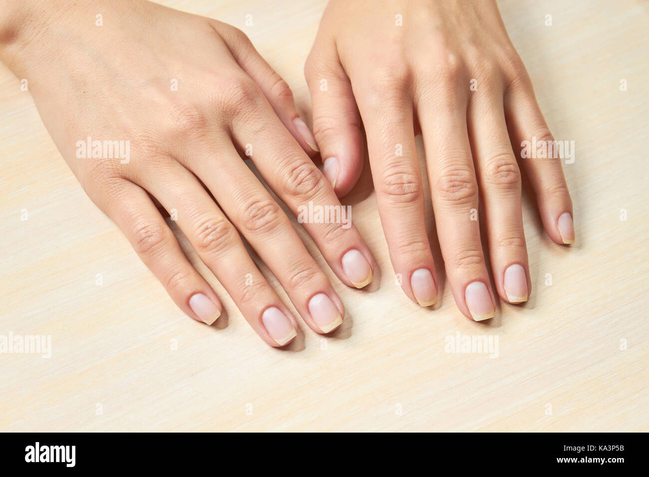 Female gentle hands. Woman beautiful hands on salon table. Woman hands ...