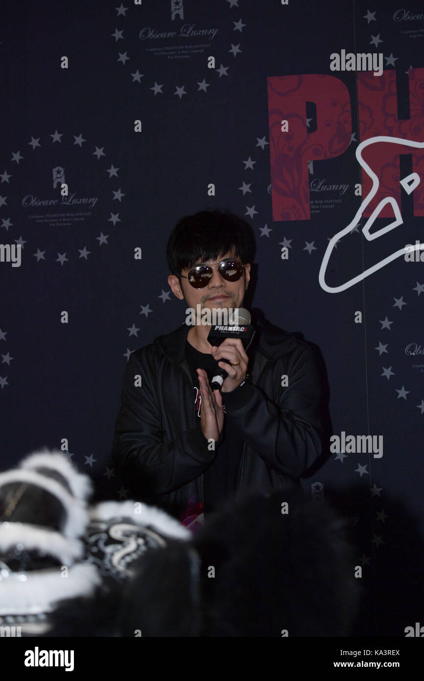 Jay Chou attends the opening ceremony for a new store for his clothing ...
