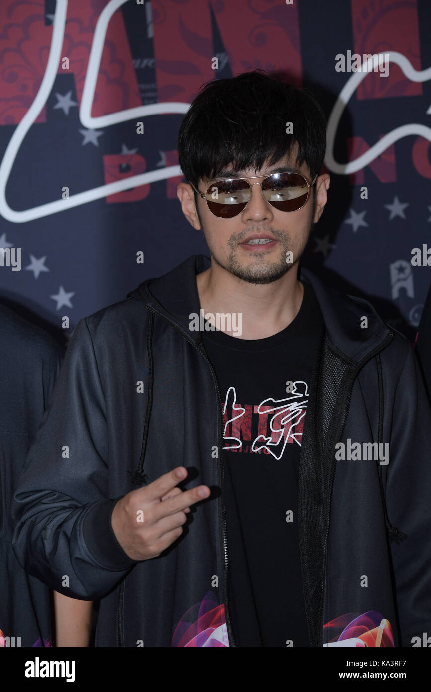 Jay Chou attends the opening ceremony for a new store for his clothing ...