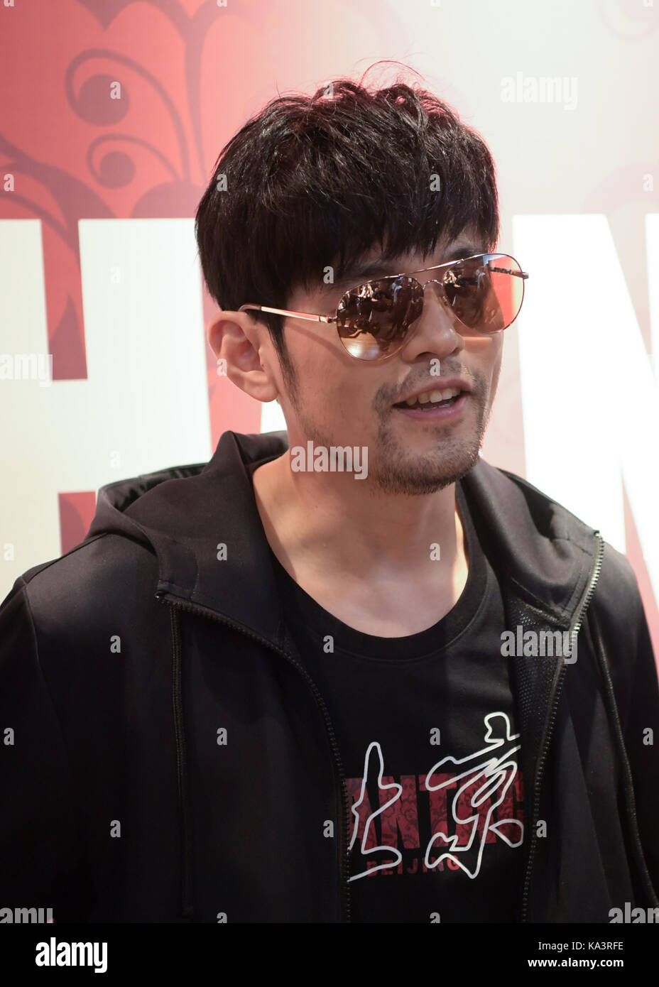 Jay Chou attends the opening ceremony for a new store for his clothing ...