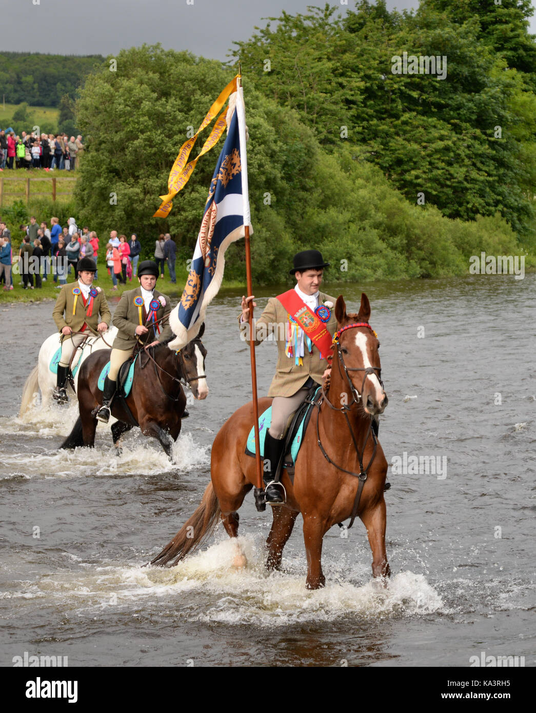 The Common Riding in the Scottish Border town of Selkirk Stock Photo ...
