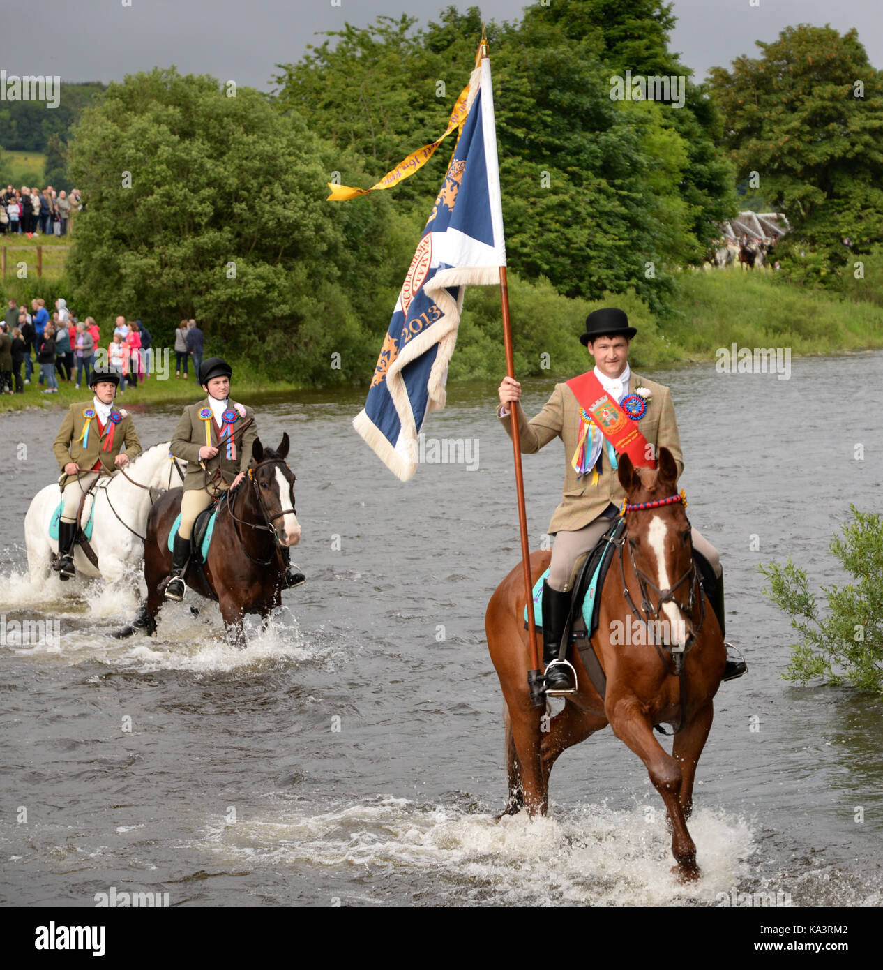 The Common Riding in the Scottish Border town of Selkirk Stock Photo ...