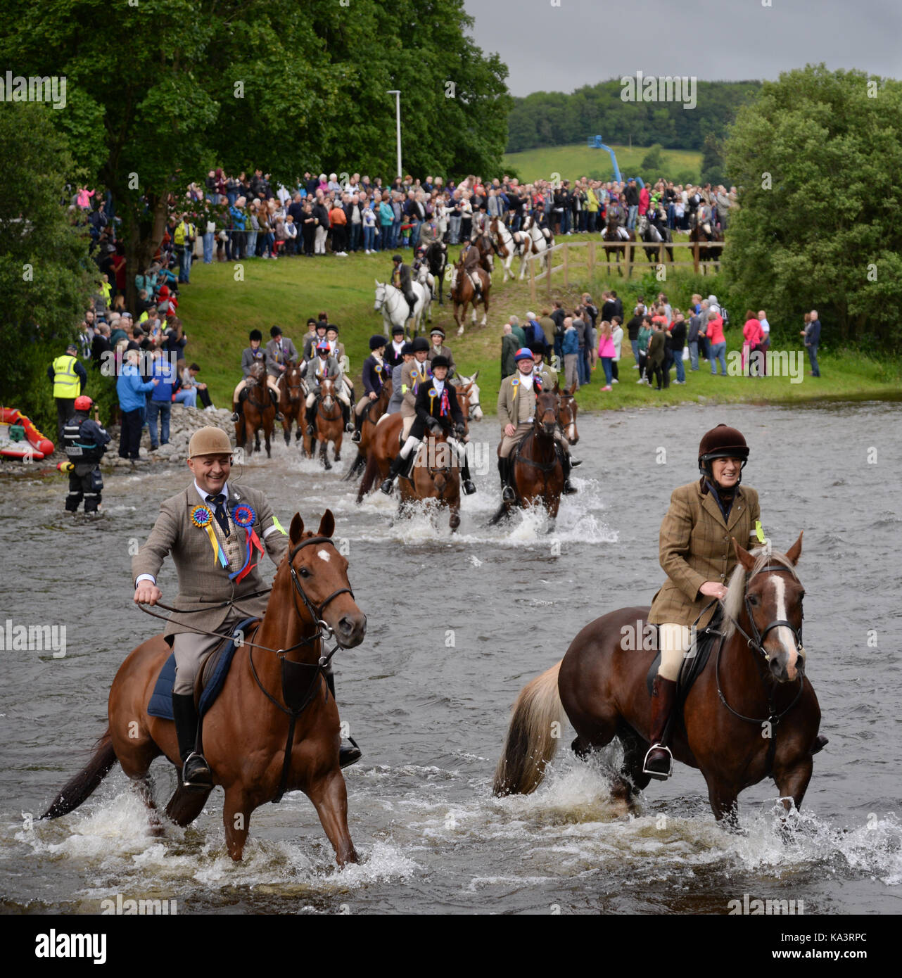 The Common Riding in the Scottish Border town of Selkirk Stock Photo ...