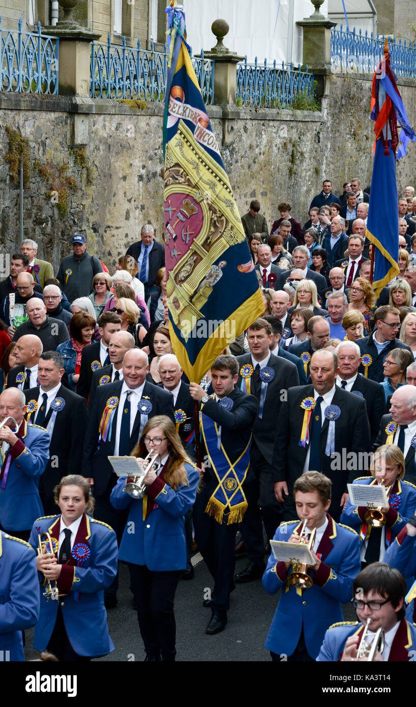 The Common Riding in the Scottish Border town of Selkirk Stock Photo ...