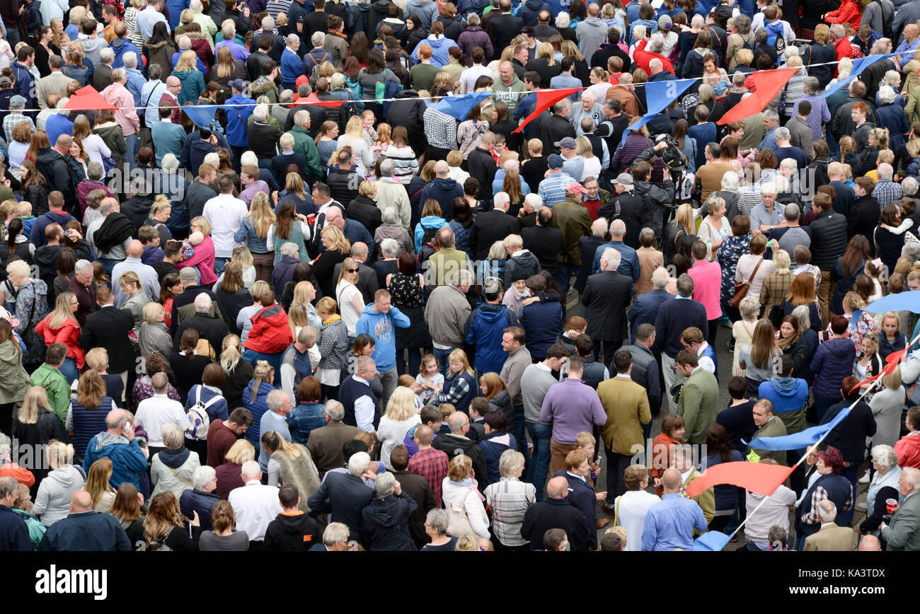 Townspeople and visitors filling the town square for the casting of the ...