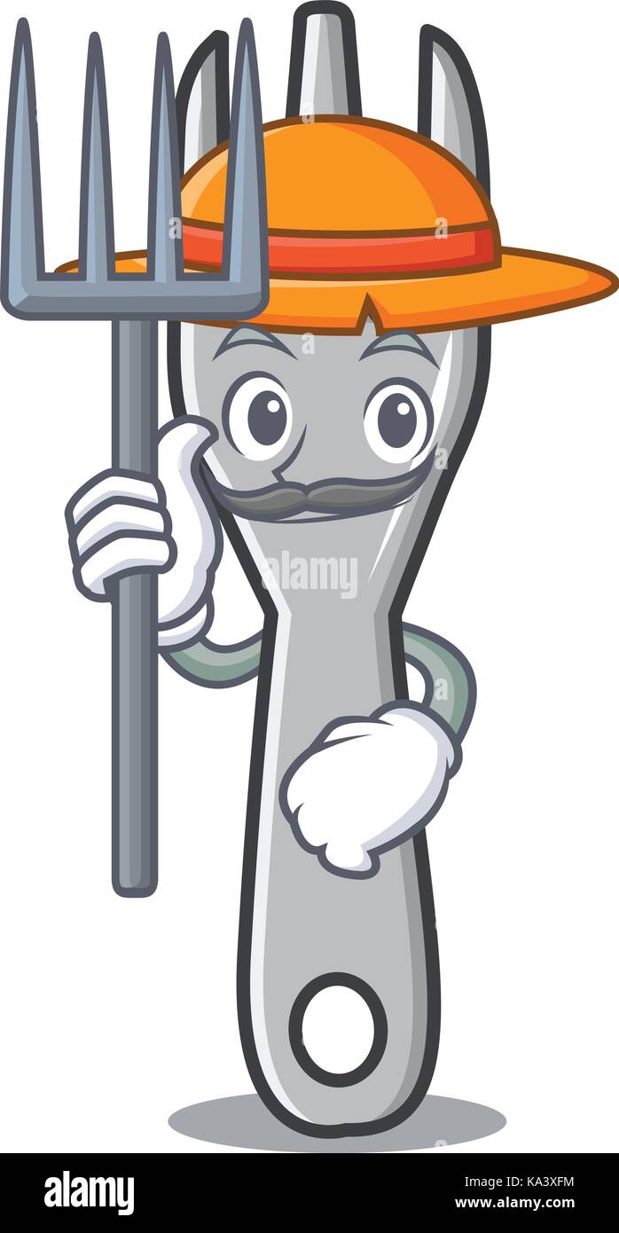 Farmer fork character cartoon style Stock Vector Image & Art - Alamy