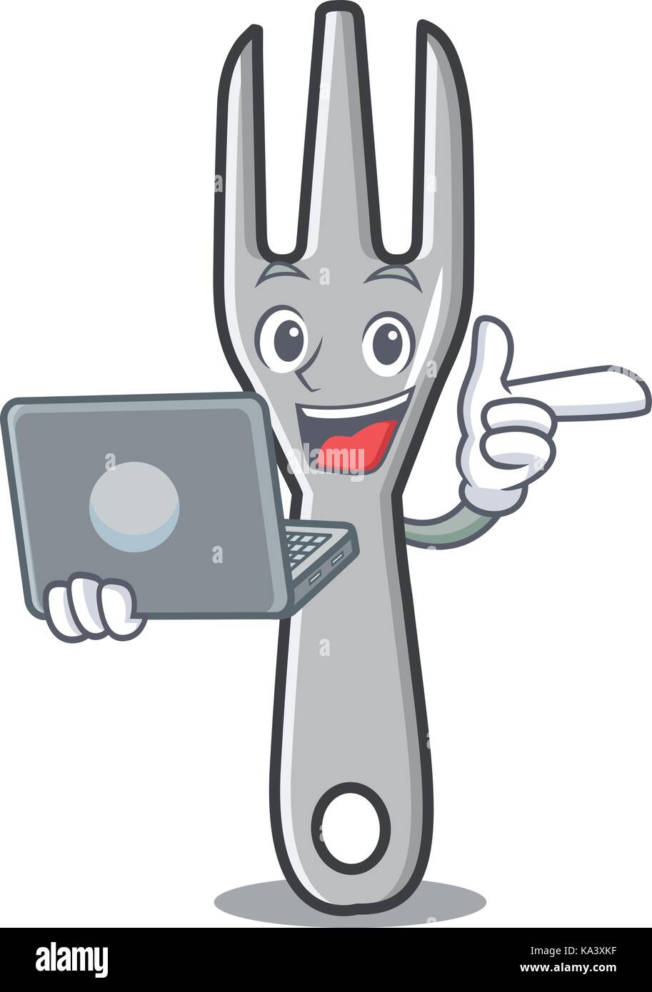 With laptop fork character cartoon style Stock Vector Image & Art - Alamy