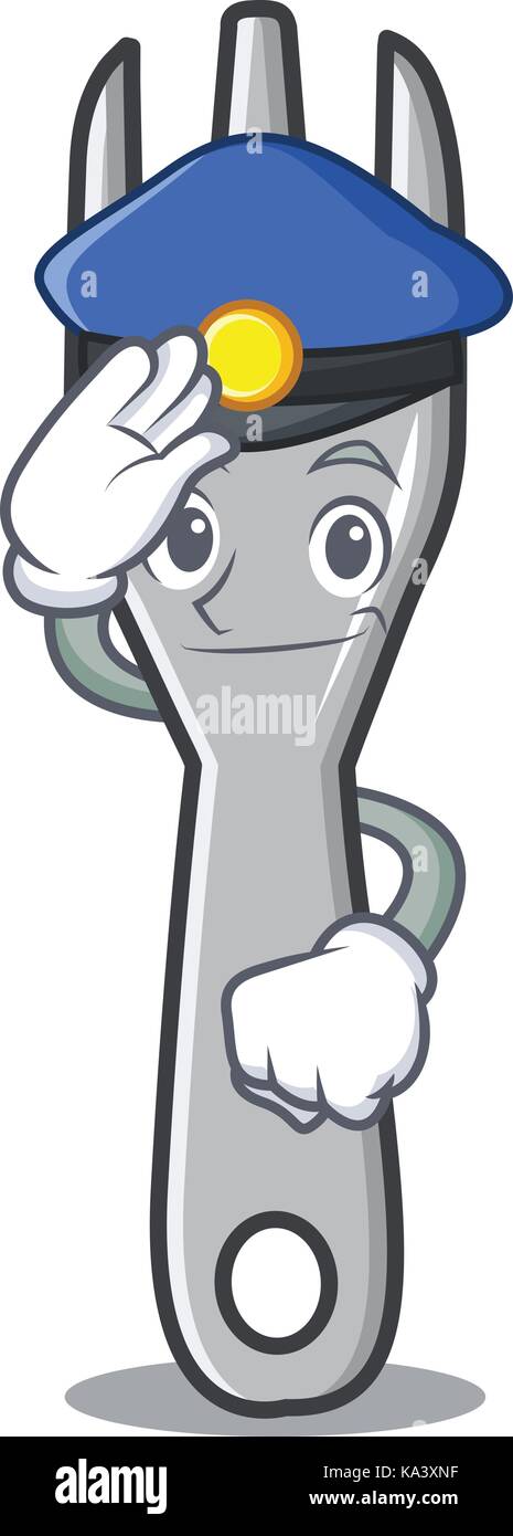 Police fork character cartoon style Stock Vector Image & Art - Alamy