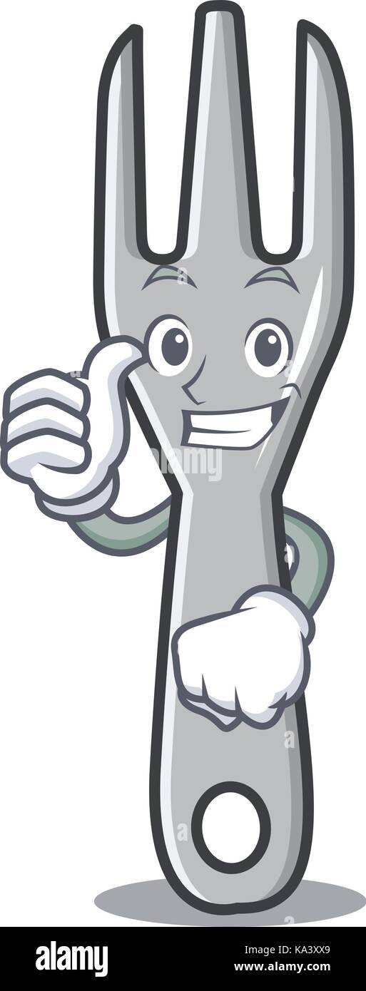 Thumbs up fork character cartoon style Stock Vector Image & Art - Alamy