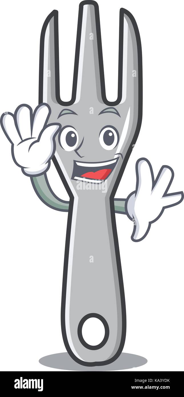 Waving fork character cartoon style Stock Vector Image & Art - Alamy
