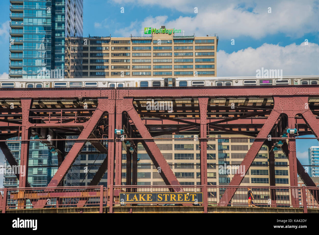 Chicago's famed bridges and city scape over the Chicago river Stock ...
