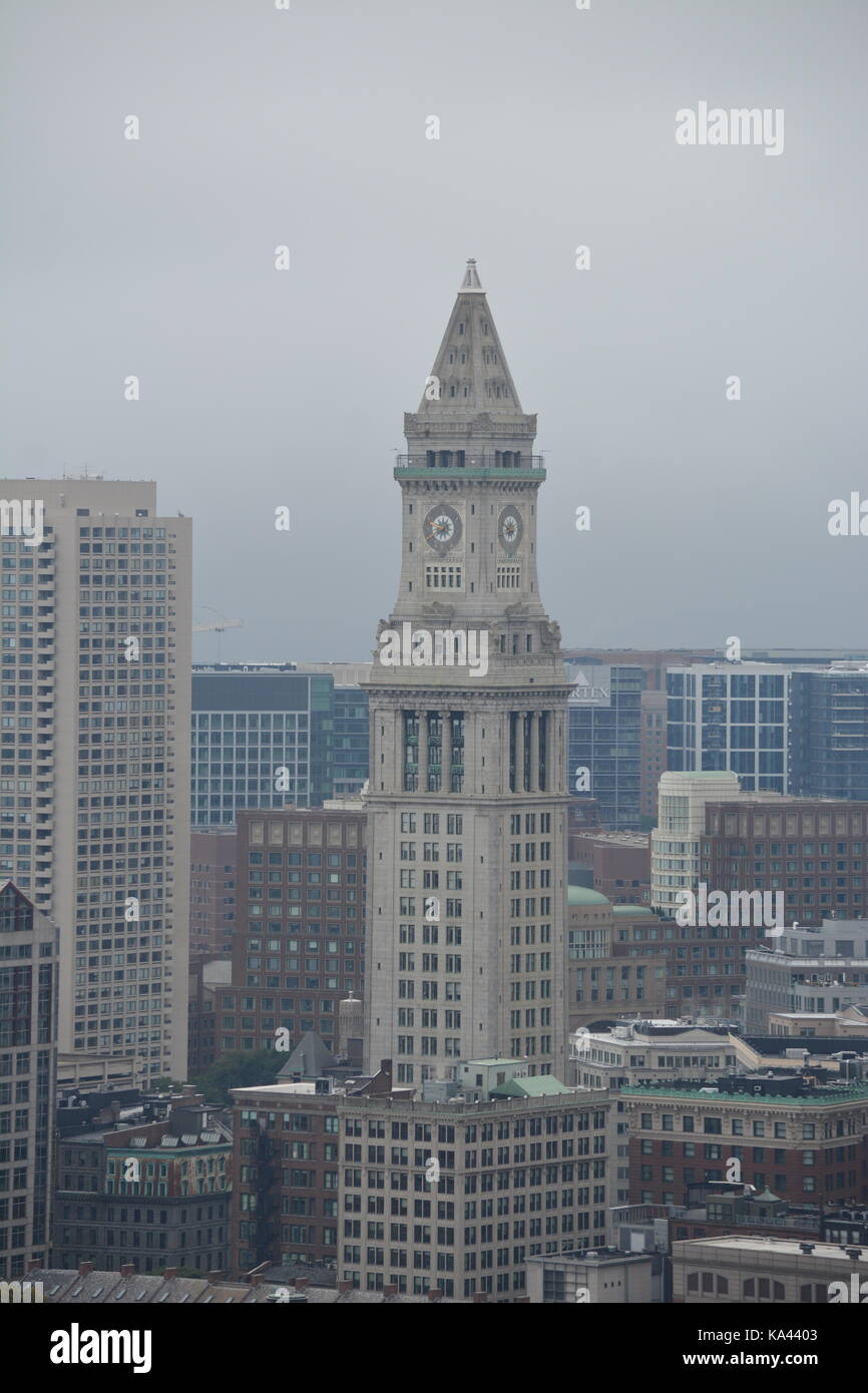 A view of downtown Boston from atop a Skyscraper in the West End Stock ...