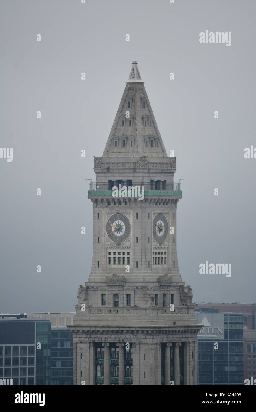 A view of downtown Boston from atop a Skyscraper in the West End Stock ...