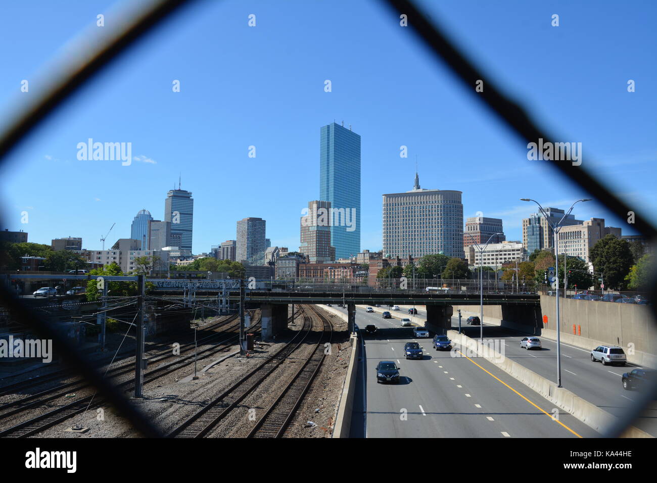 Boston's High Spine in the Back Bay neighborhood seen from the South ...